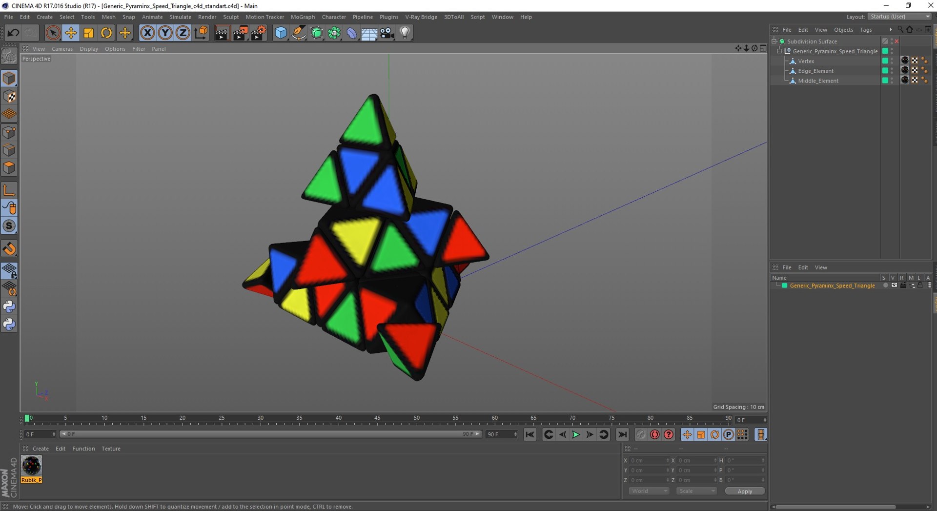 Generic Pyraminx Speed Triangle 3D model - TurboSquid 2149013