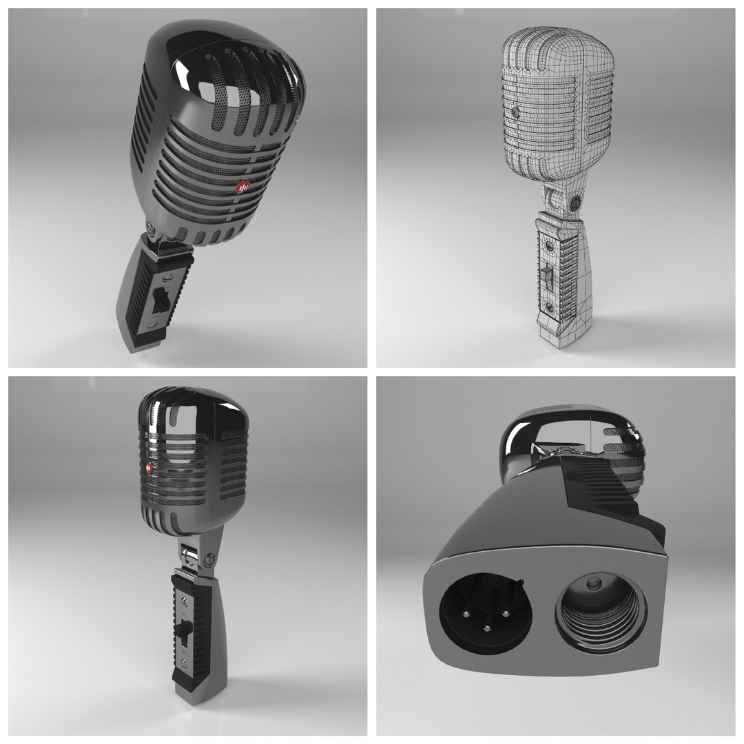 Retro microphone model - TurboSquid 1653313