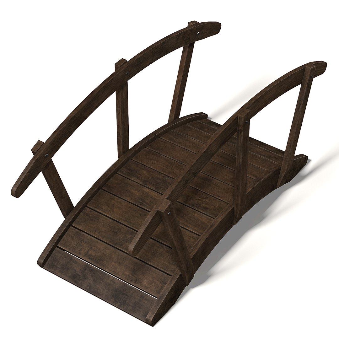 Small Bridge Dark Wood 3D Model - TurboSquid 1339816