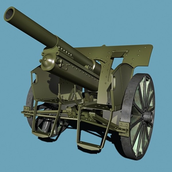 german howitzer wwi 3d model