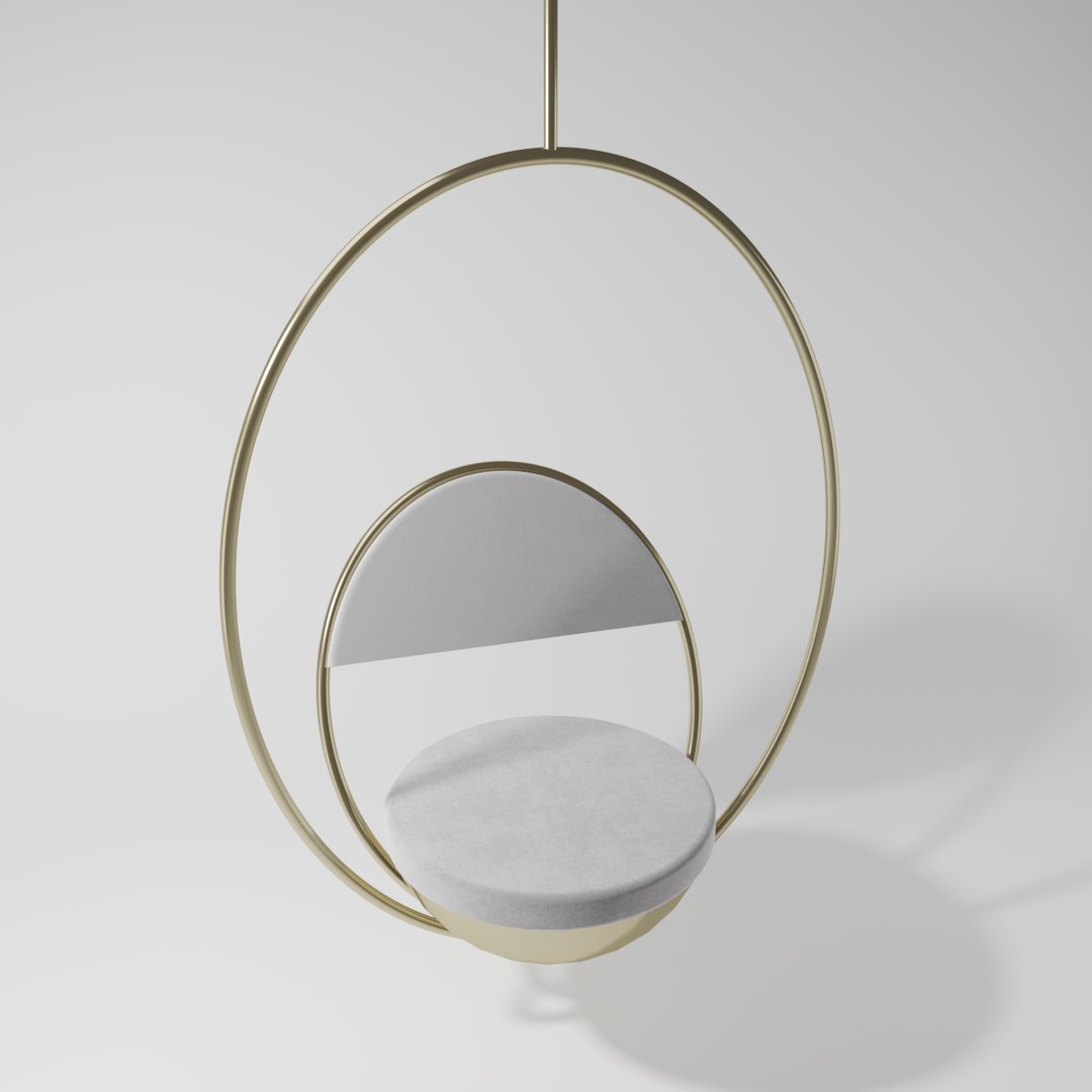 HANGING HOOP CHAIR - GREY VELVET 3D Model - TurboSquid 1998422