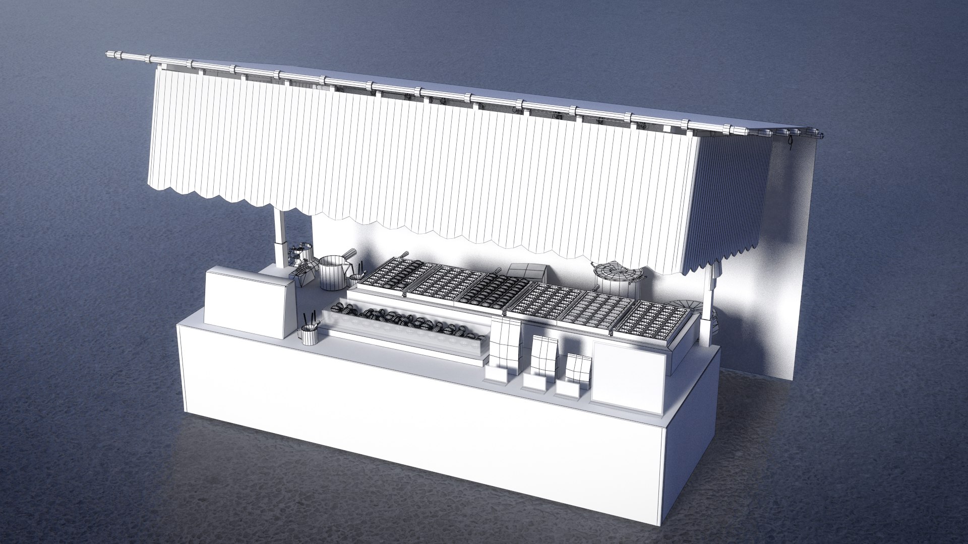 3D Japanese Street Stall 0010 Sponge Cake Model - TurboSquid 2314018
