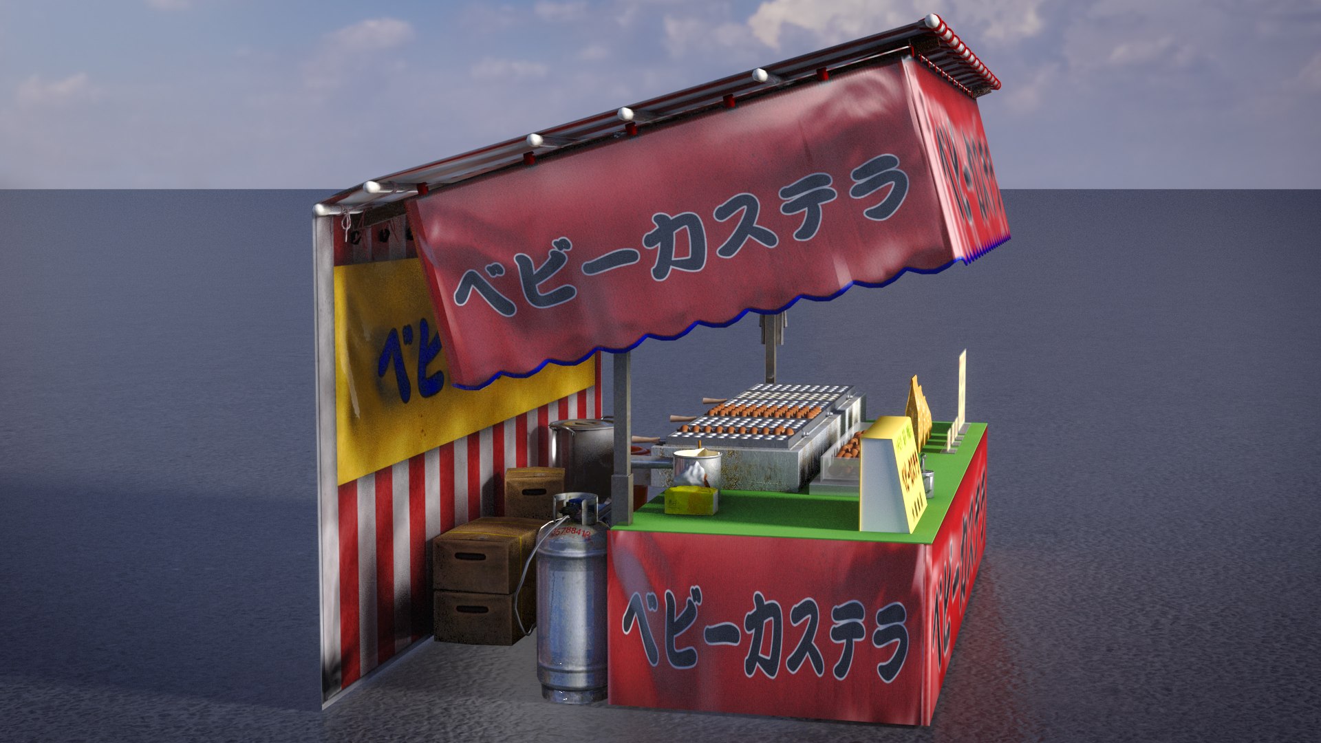 3D Japanese Street Stall 0010 Sponge Cake Model - TurboSquid 2314018