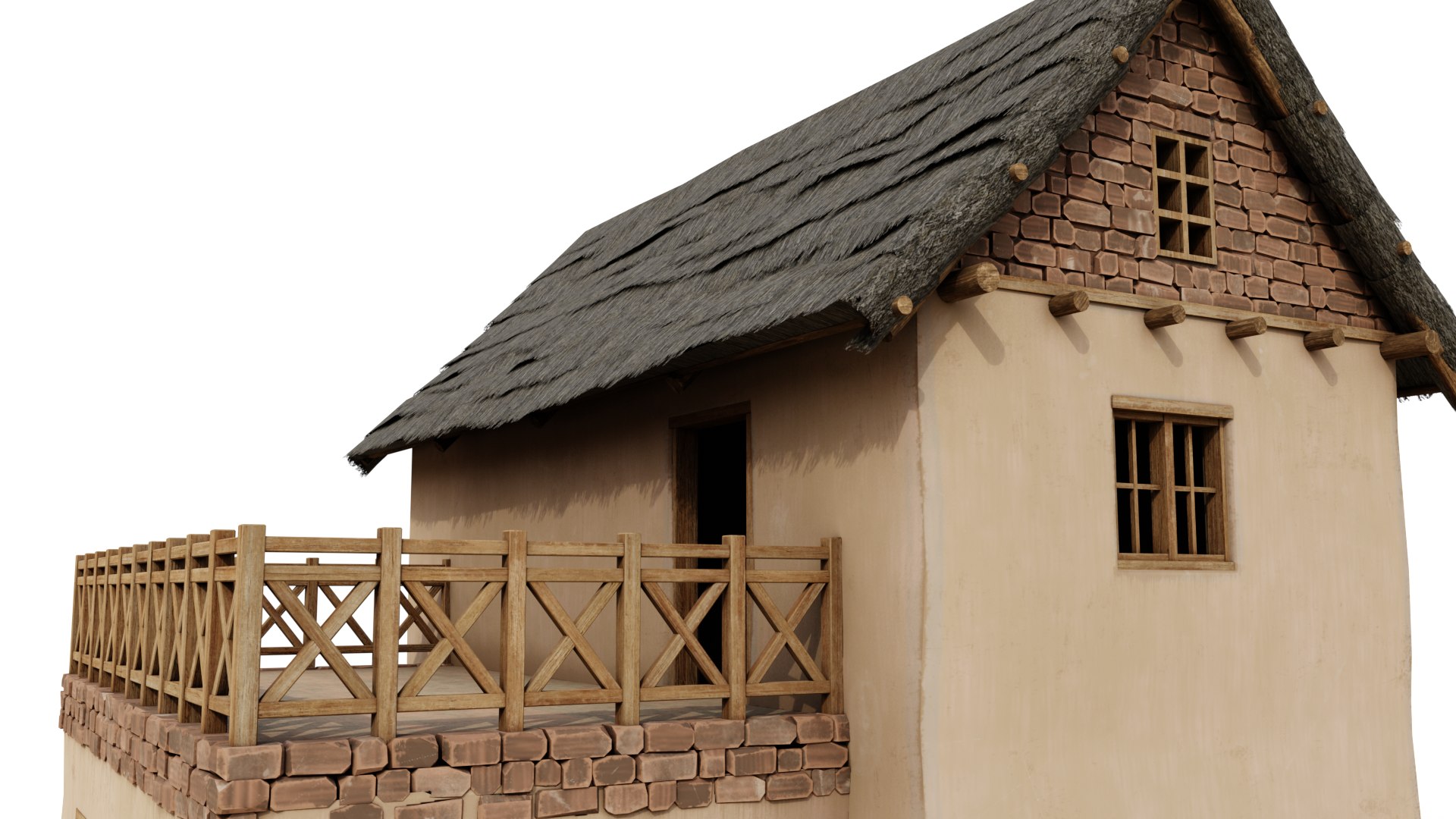 3D Thatch House Model - TurboSquid 1835248