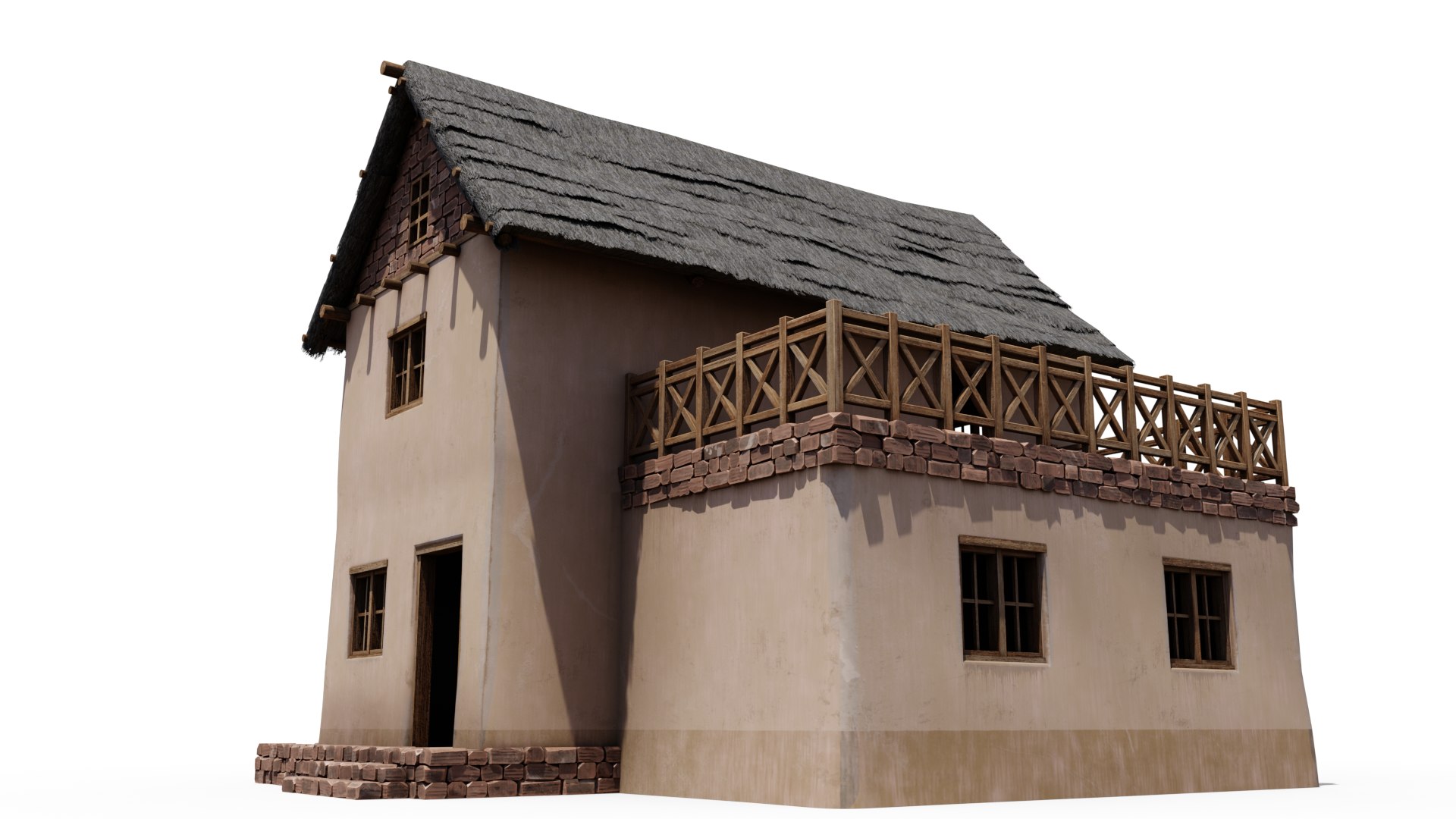 3D Thatch House Model - TurboSquid 1835248