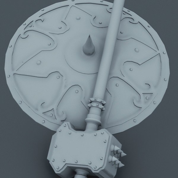 3d shield war hammer