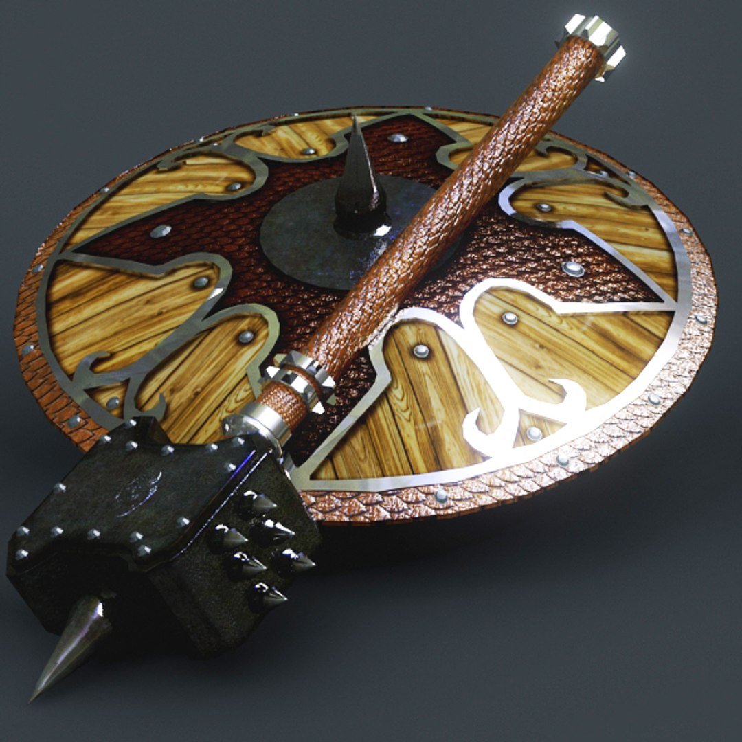 3d shield war hammer