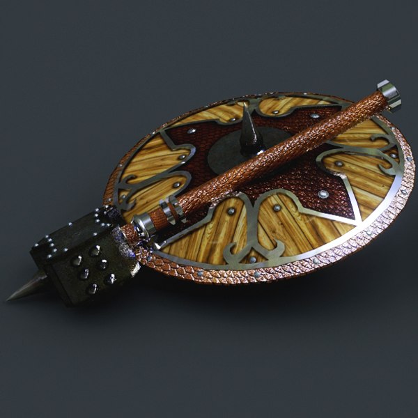 3d shield war hammer