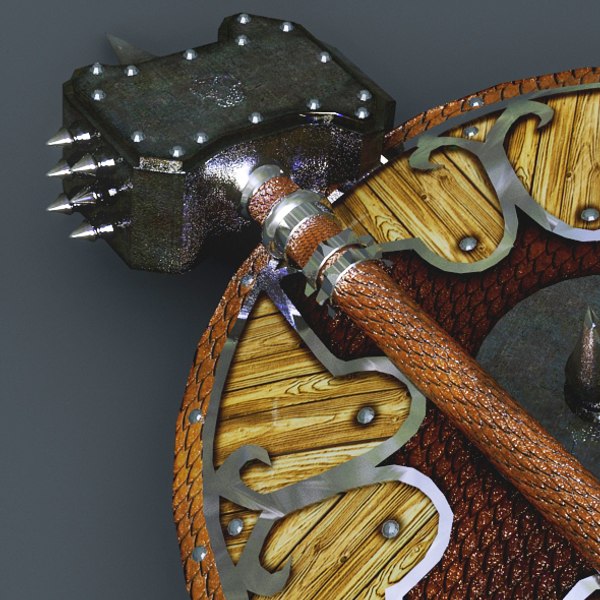3d shield war hammer