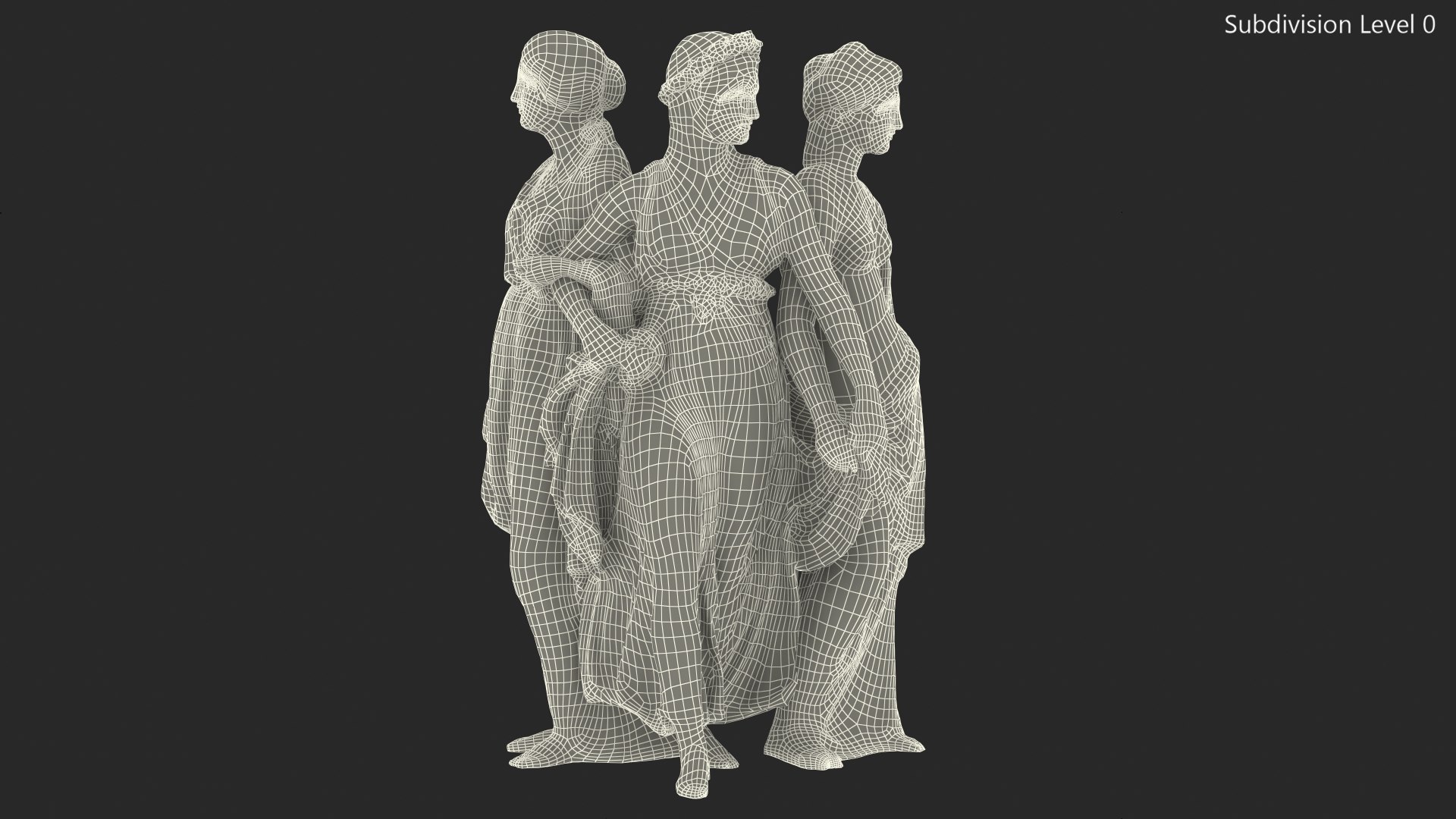 3D Three Nymphs Statue model - TurboSquid 1838648