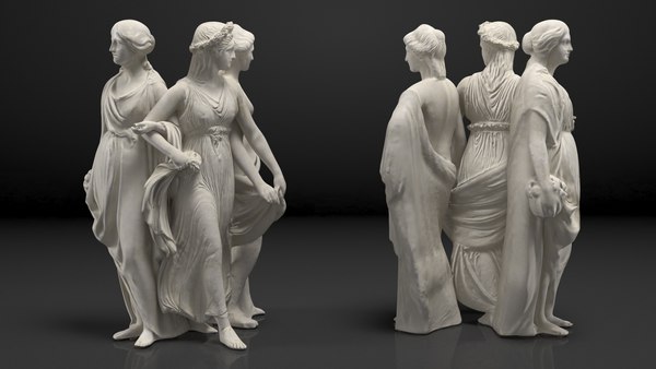 3D Three Nymphs Statue model - TurboSquid 1838648
