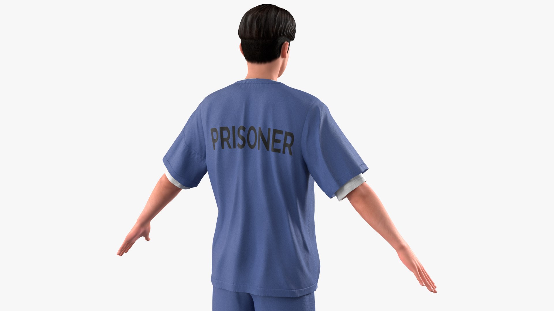 3D Asian Male Prisoner Blue Uniform - TurboSquid 2363132