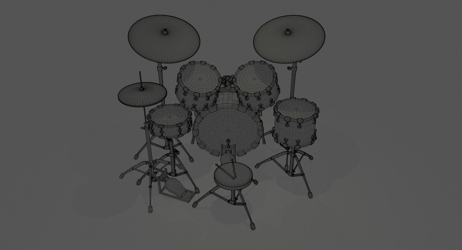 3d drum set model