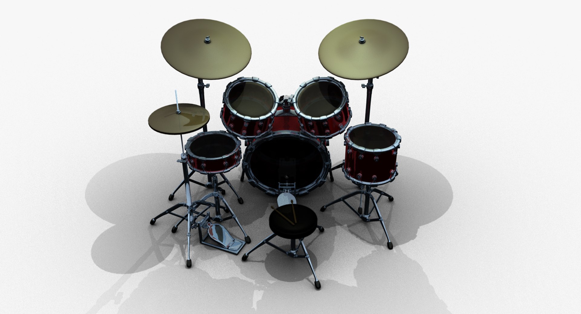 3d drum set model