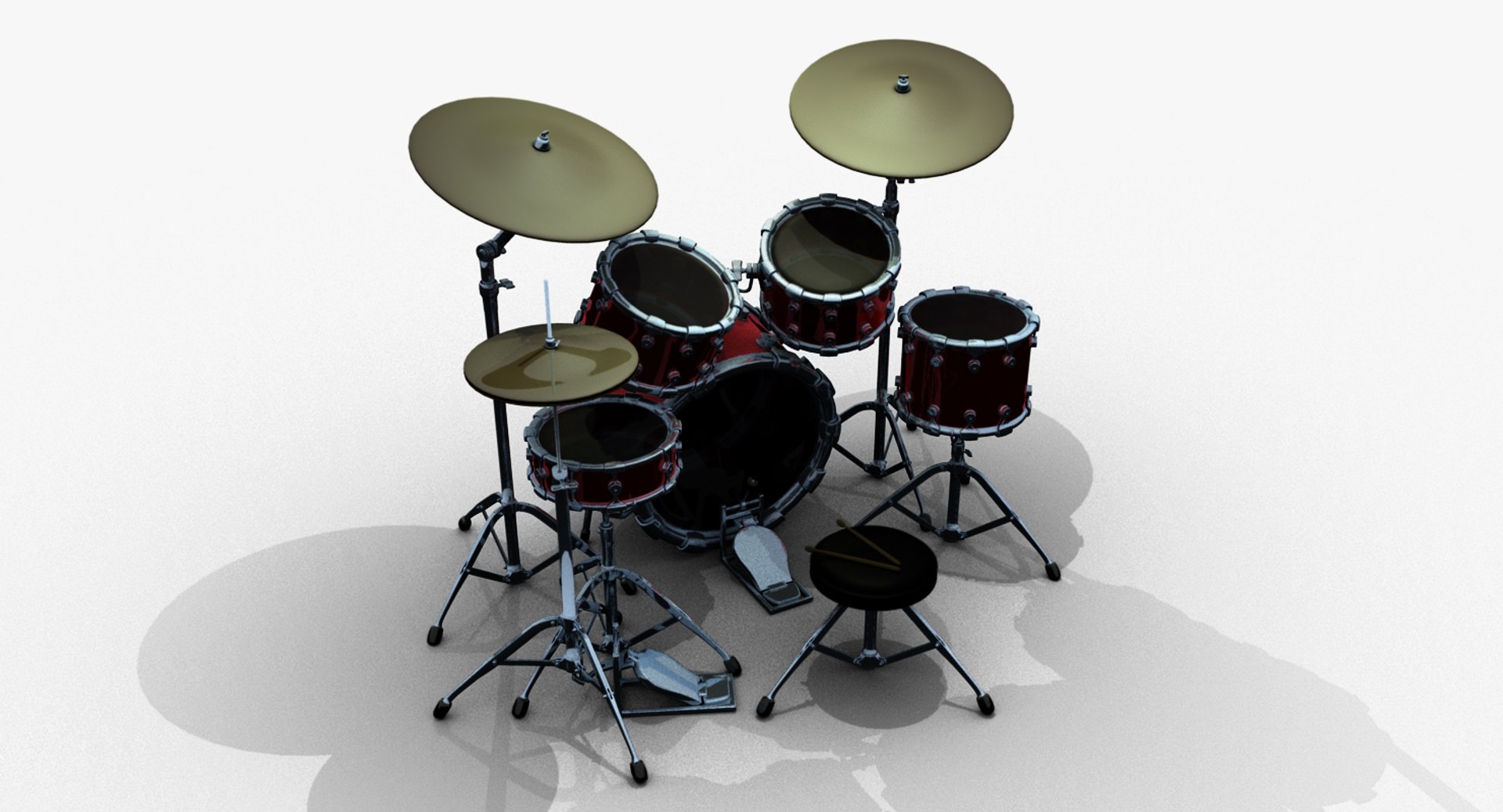 3d drum set model
