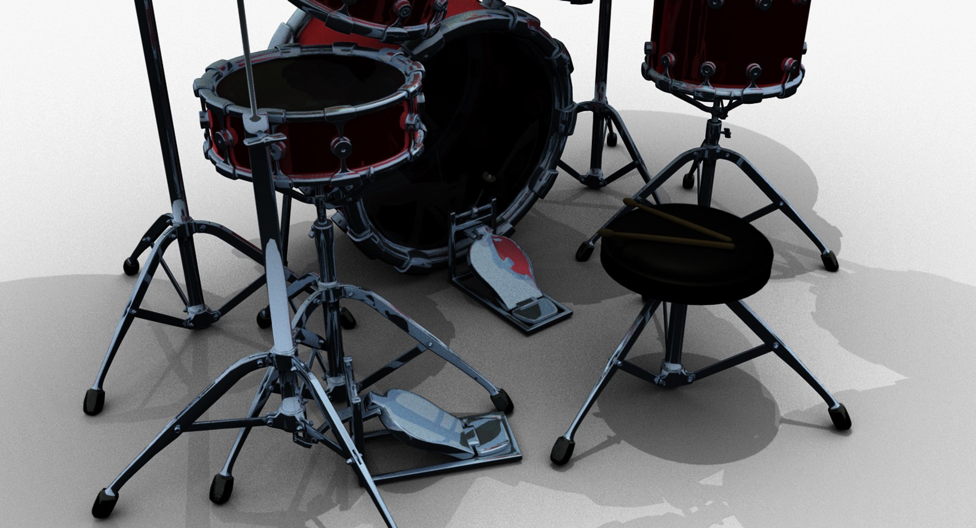 3d drum set model