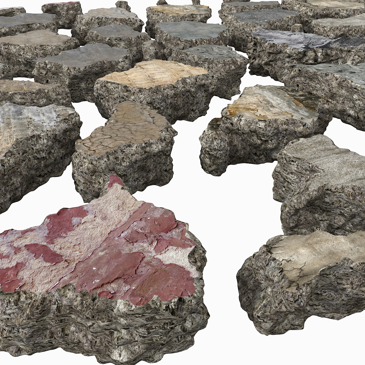3d model debris stone rock