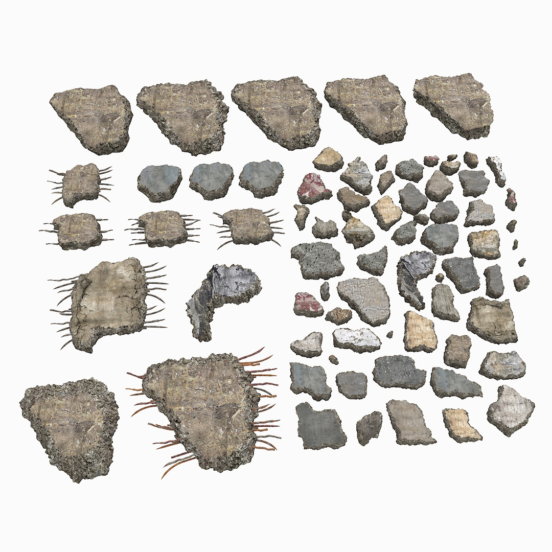 3d model debris stone rock
