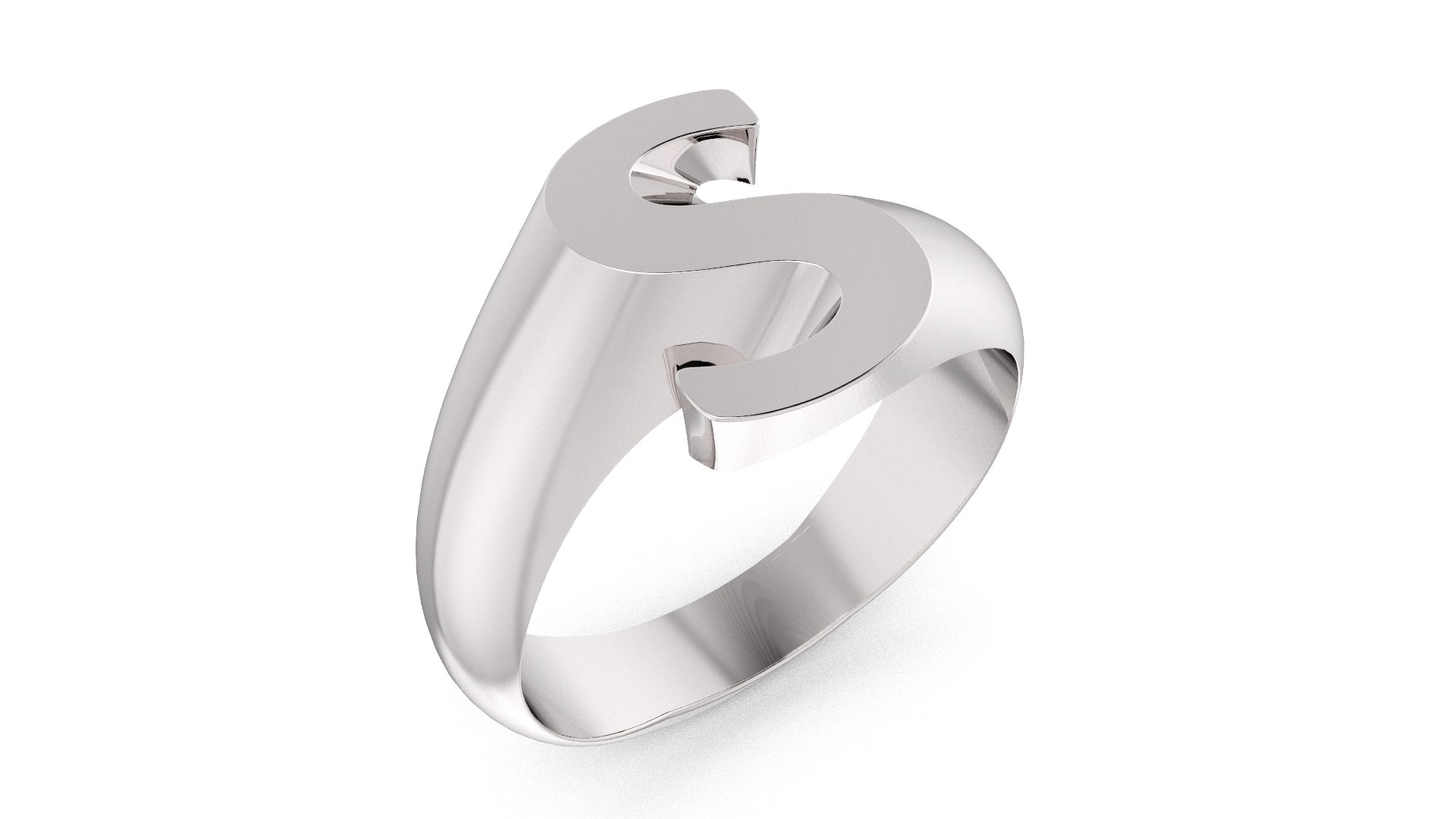 3D Model Alphabet Signet Ring S - TurboSquid 2088423