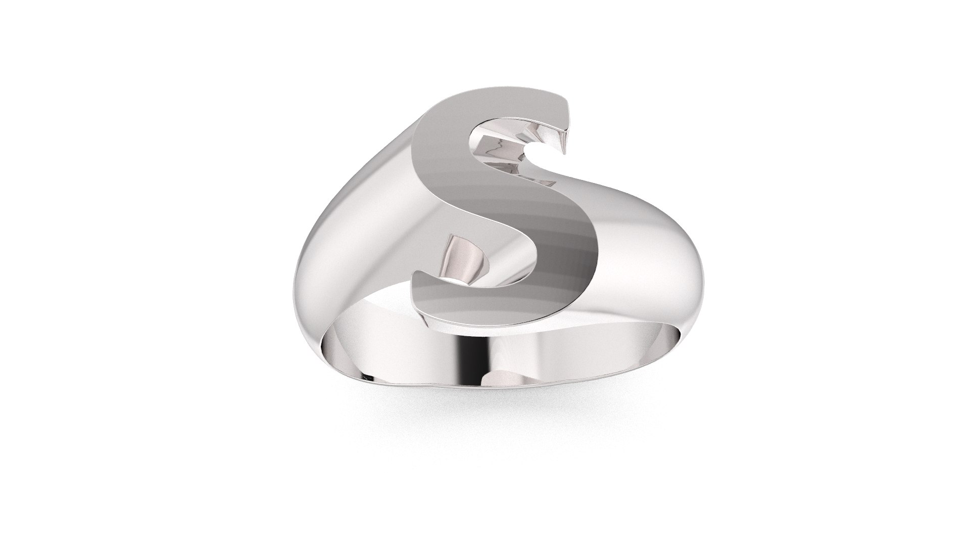 3D Model Alphabet Signet Ring S - TurboSquid 2088423