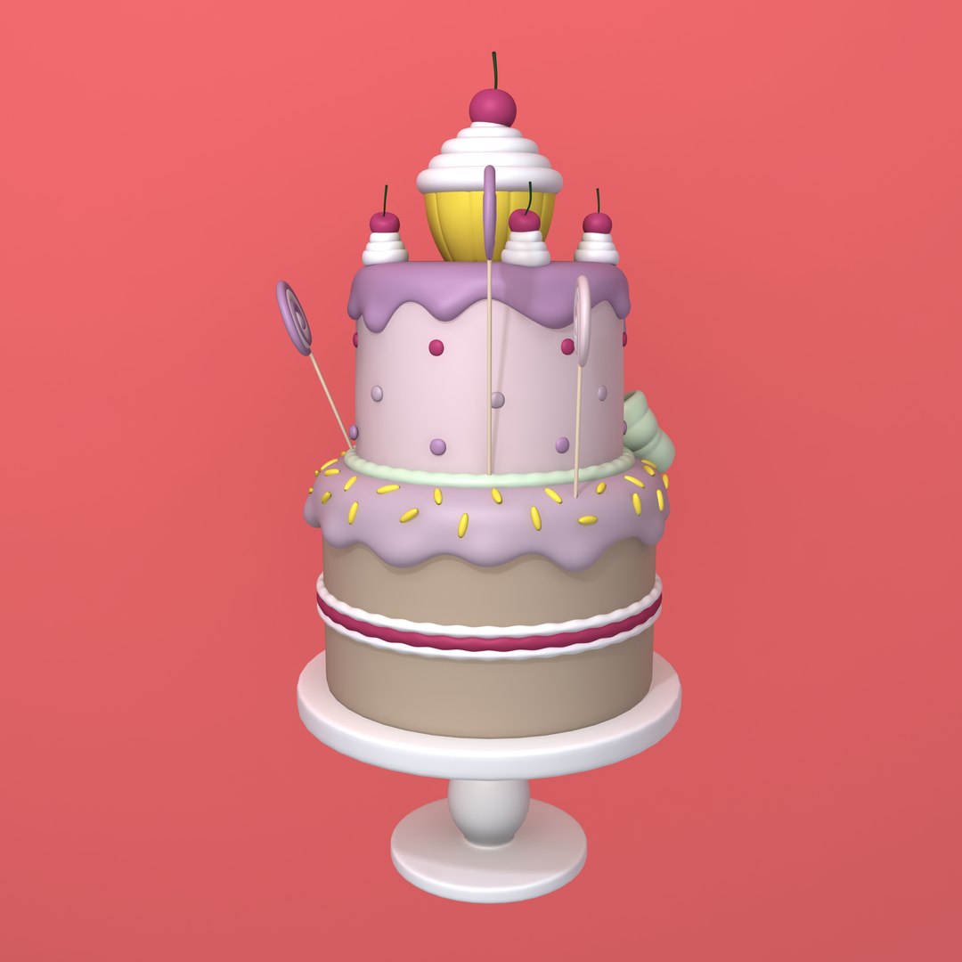 3D Birthday Cake Cartoon - TurboSquid 1713405