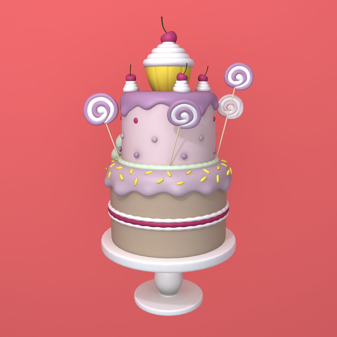 3D Birthday Cake Cartoon - TurboSquid 1713405