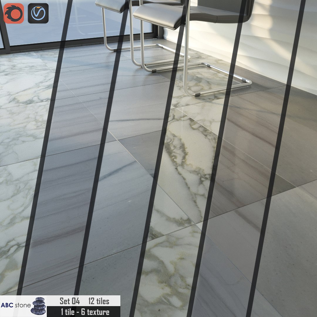 3d Model Tile Abc Stone Set