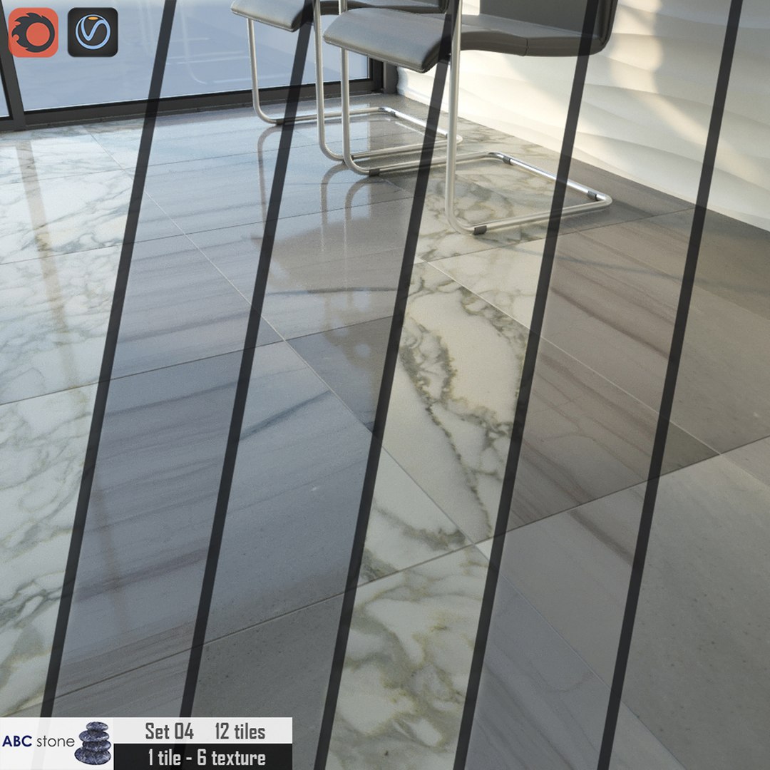 3d Model Tile Abc Stone Set