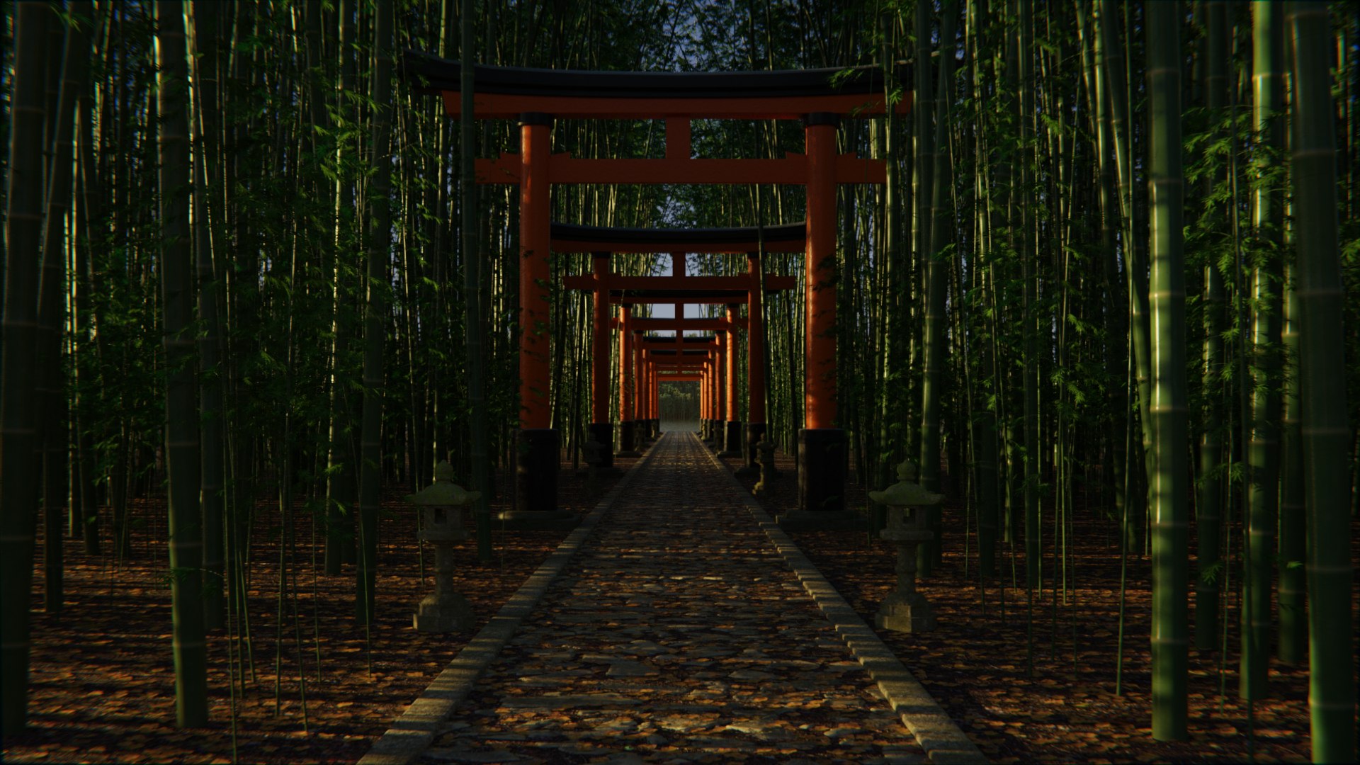 Japanese Bamboo Path 3d Scene model - TurboSquid 2051910
