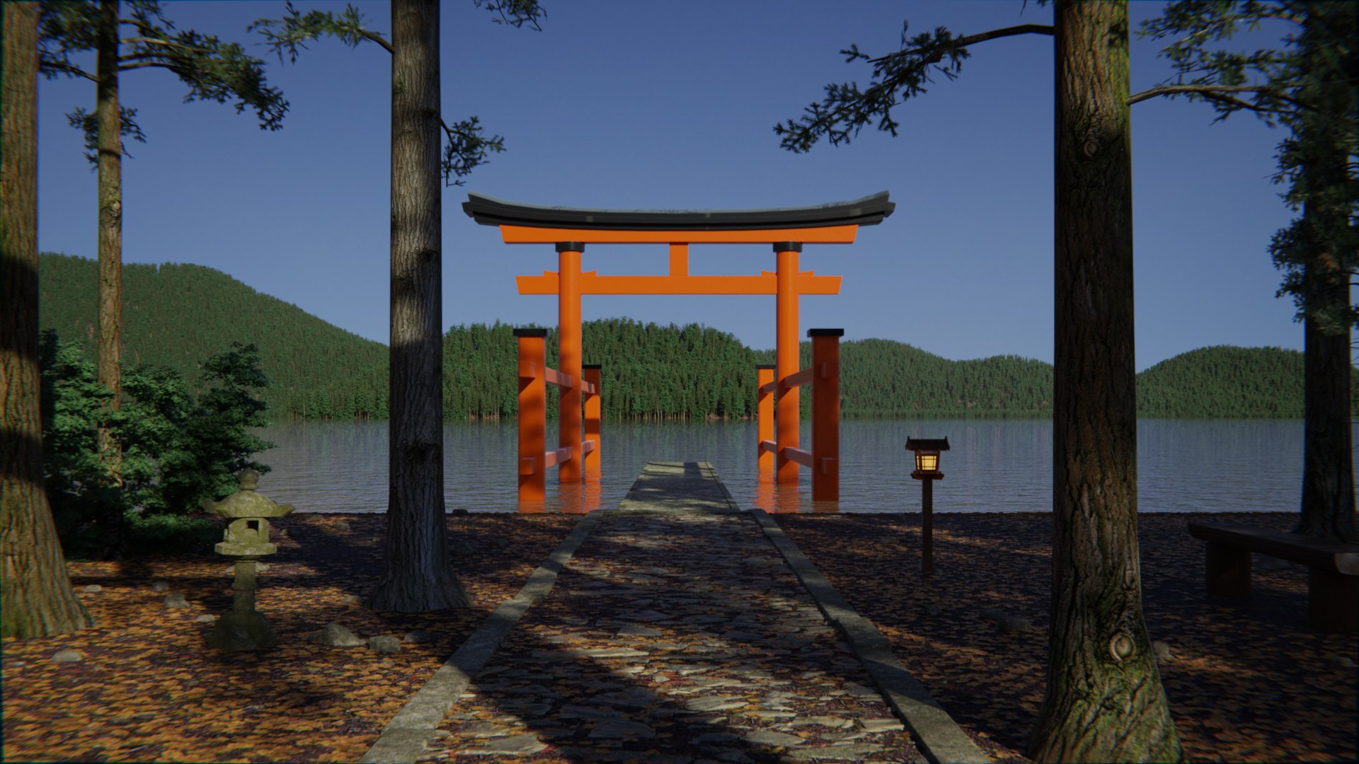 Japanese Bamboo Path 3d Scene model - TurboSquid 2051910