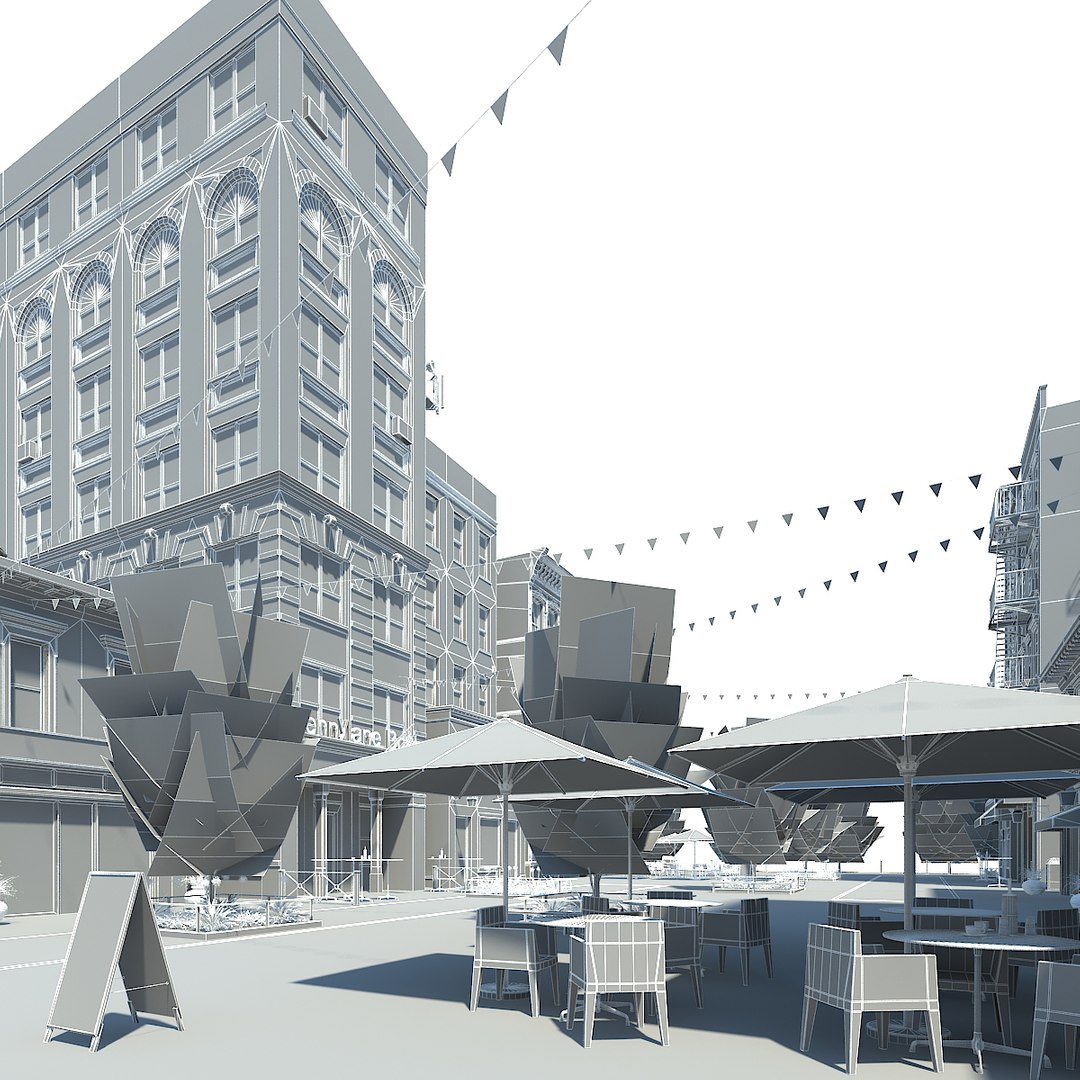3d Model Pedestrian Street
