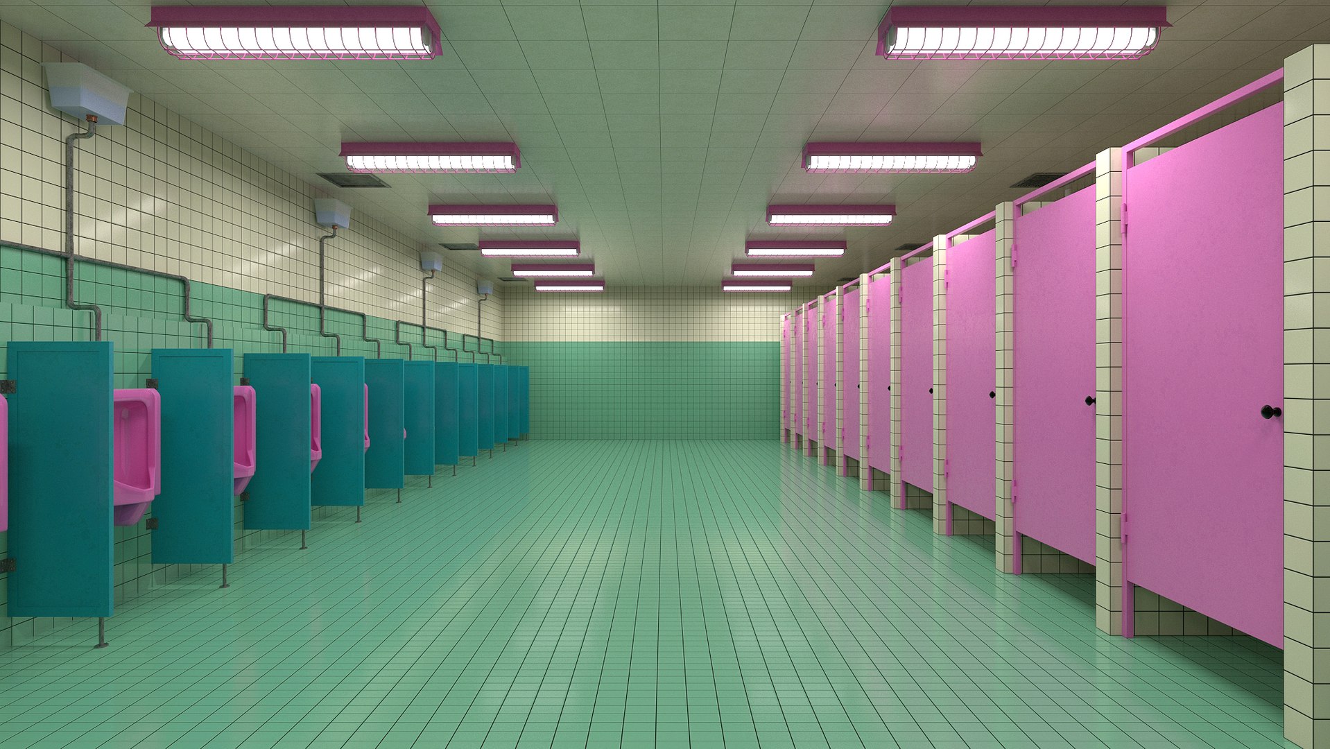 3D Squid Game Players Restroom Scene Model - TurboSquid 2342286