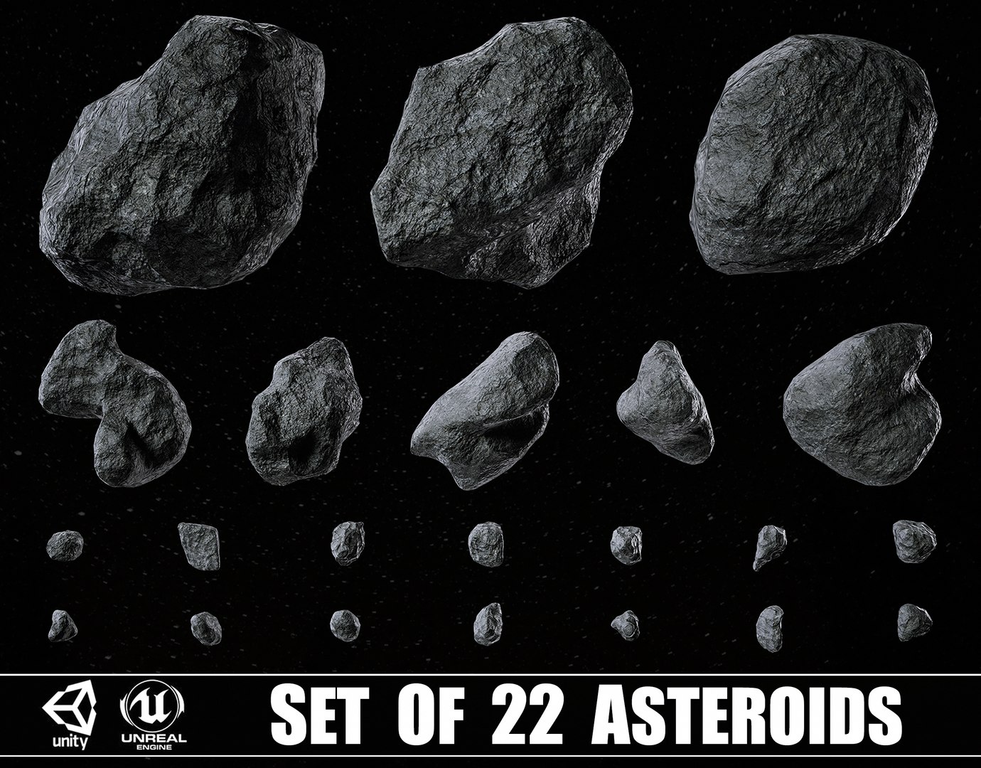 Set Of 22 Asteroids 3D Model - TurboSquid 2116008