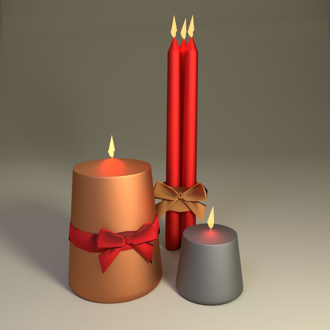 Set Candle 3D Model - TurboSquid 1487138
