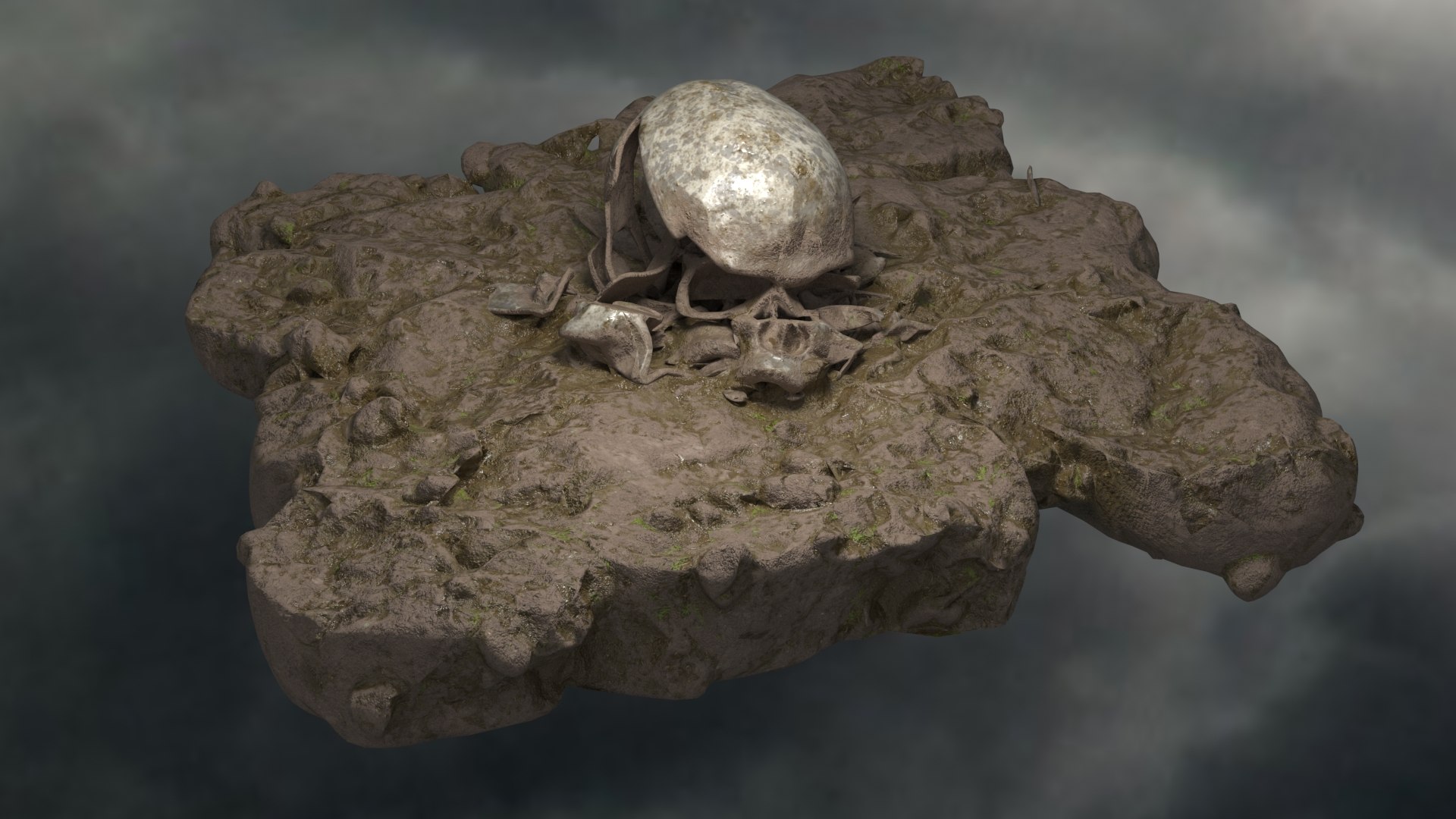 Modular 3D Ground with broken skulls LOW POLY VERSION 3D model ...