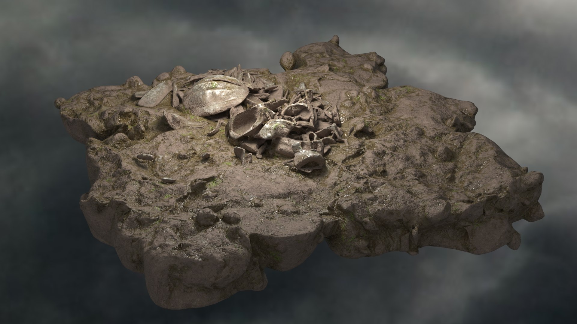Modular 3D Ground with broken skulls LOW POLY VERSION 3D model ...