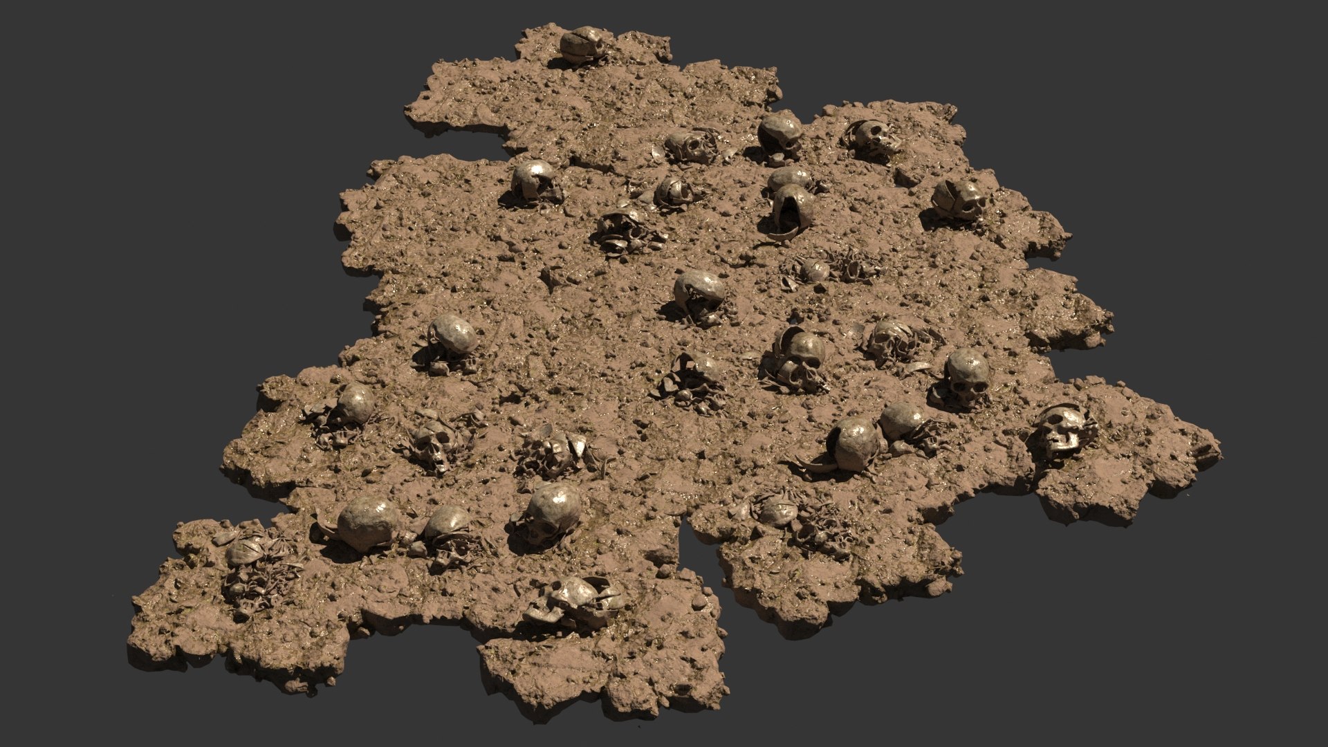 Modular 3D Ground with broken skulls LOW POLY VERSION 3D model ...