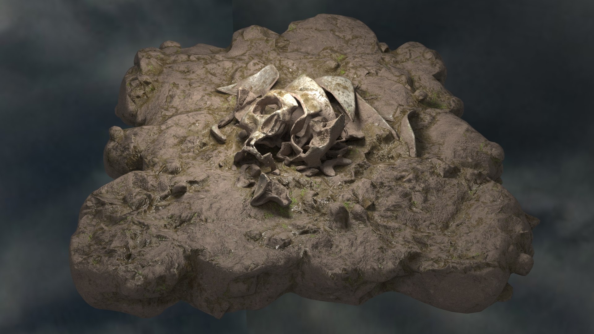 Modular 3D Ground with broken skulls LOW POLY VERSION 3D model ...