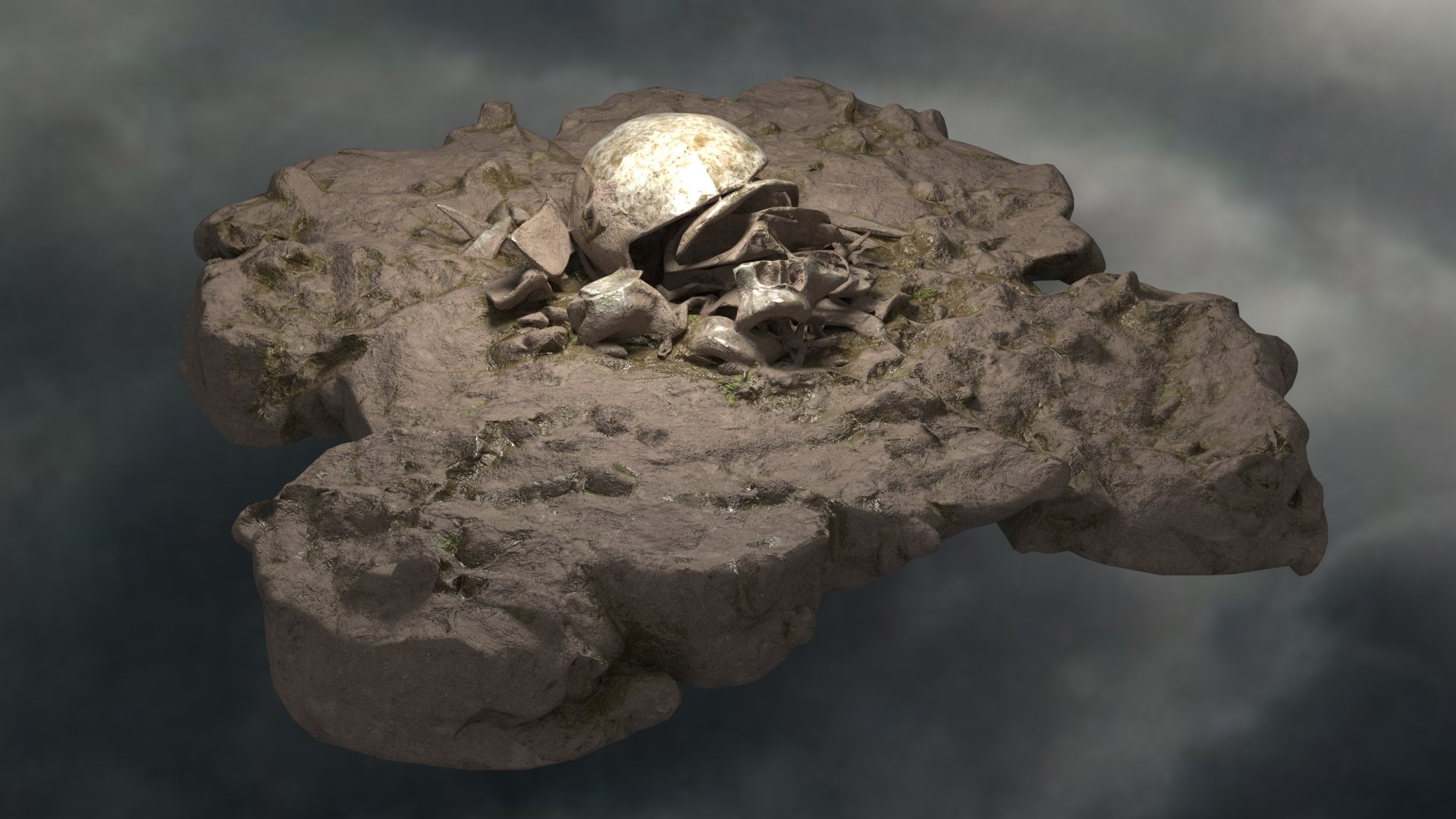 Modular 3D Ground with broken skulls LOW POLY VERSION 3D model ...