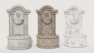 classic fountain water 3d model