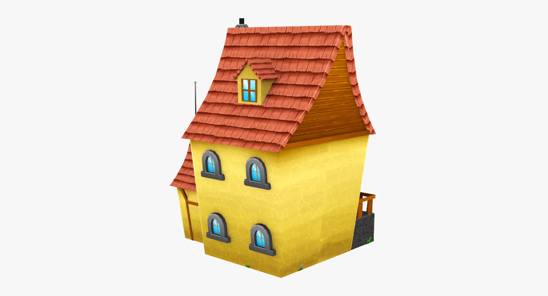 Cartoon House 3d Model