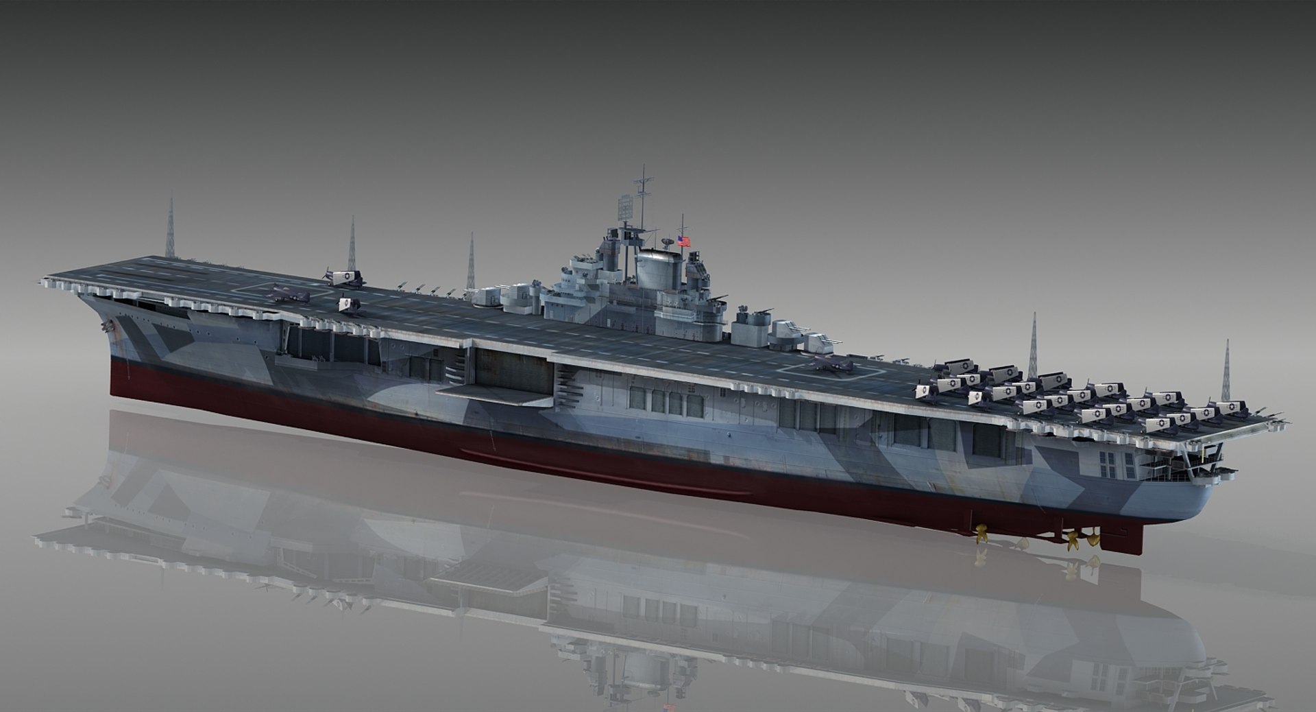 Uss intrepid cv-11 1944-1945 3D - TurboSquid 1412568