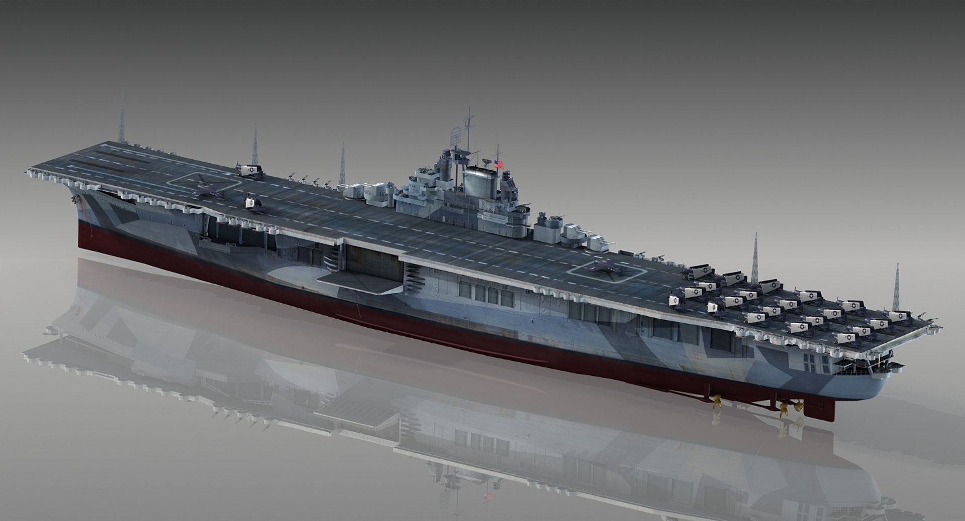 Uss intrepid cv-11 1944-1945 3D - TurboSquid 1412568