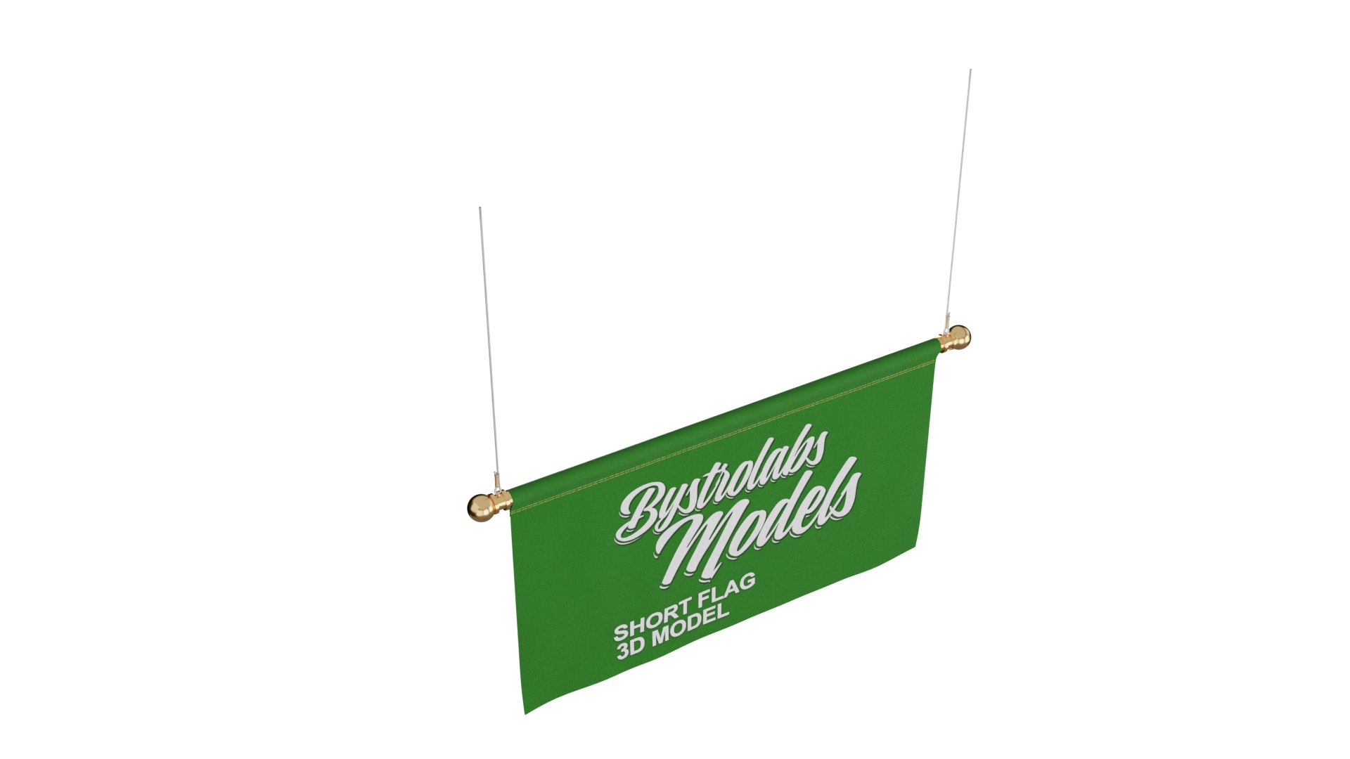 Short Green Flag 3D - TurboSquid 2216850