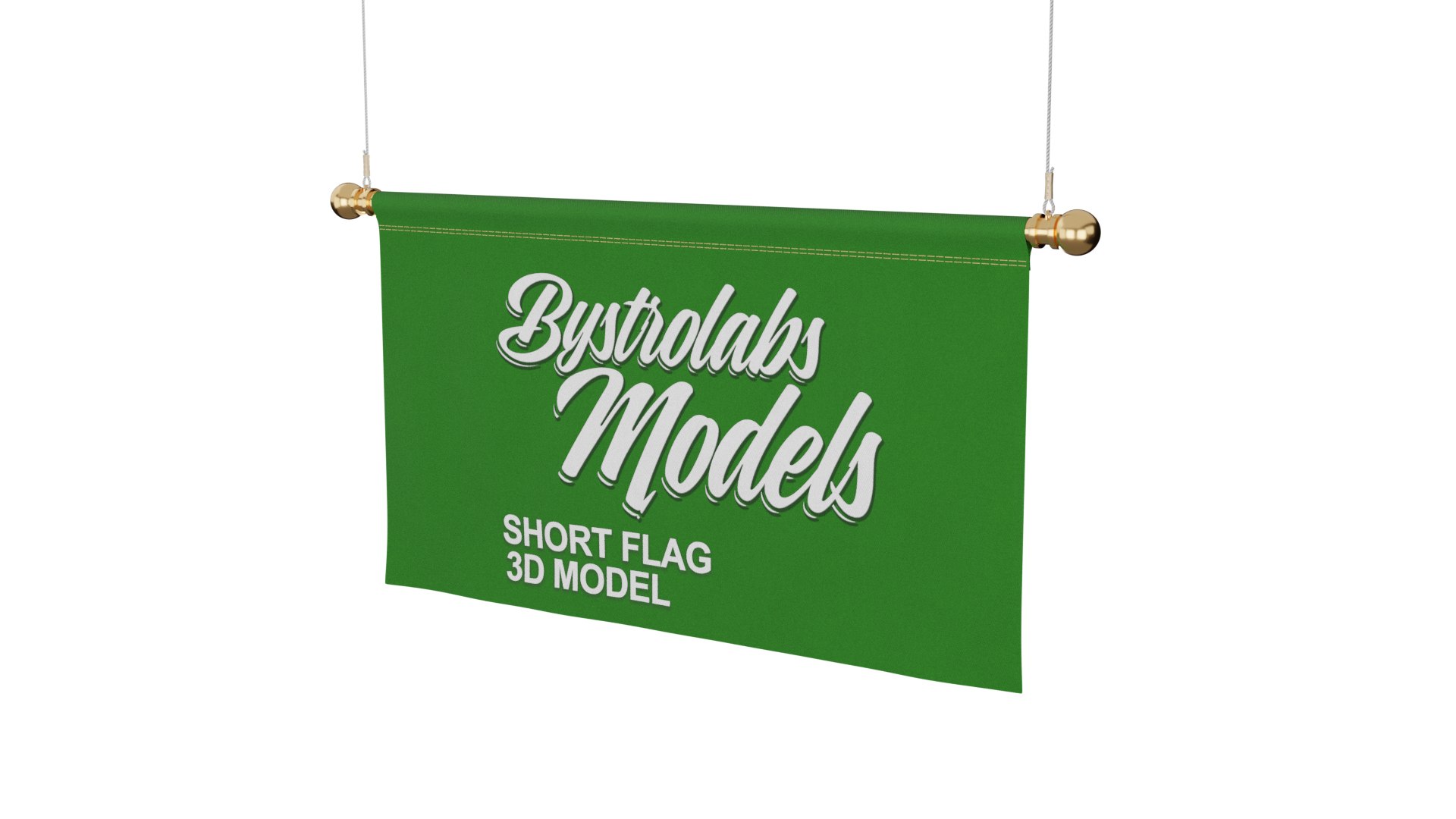 Short Green Flag 3D - TurboSquid 2216850