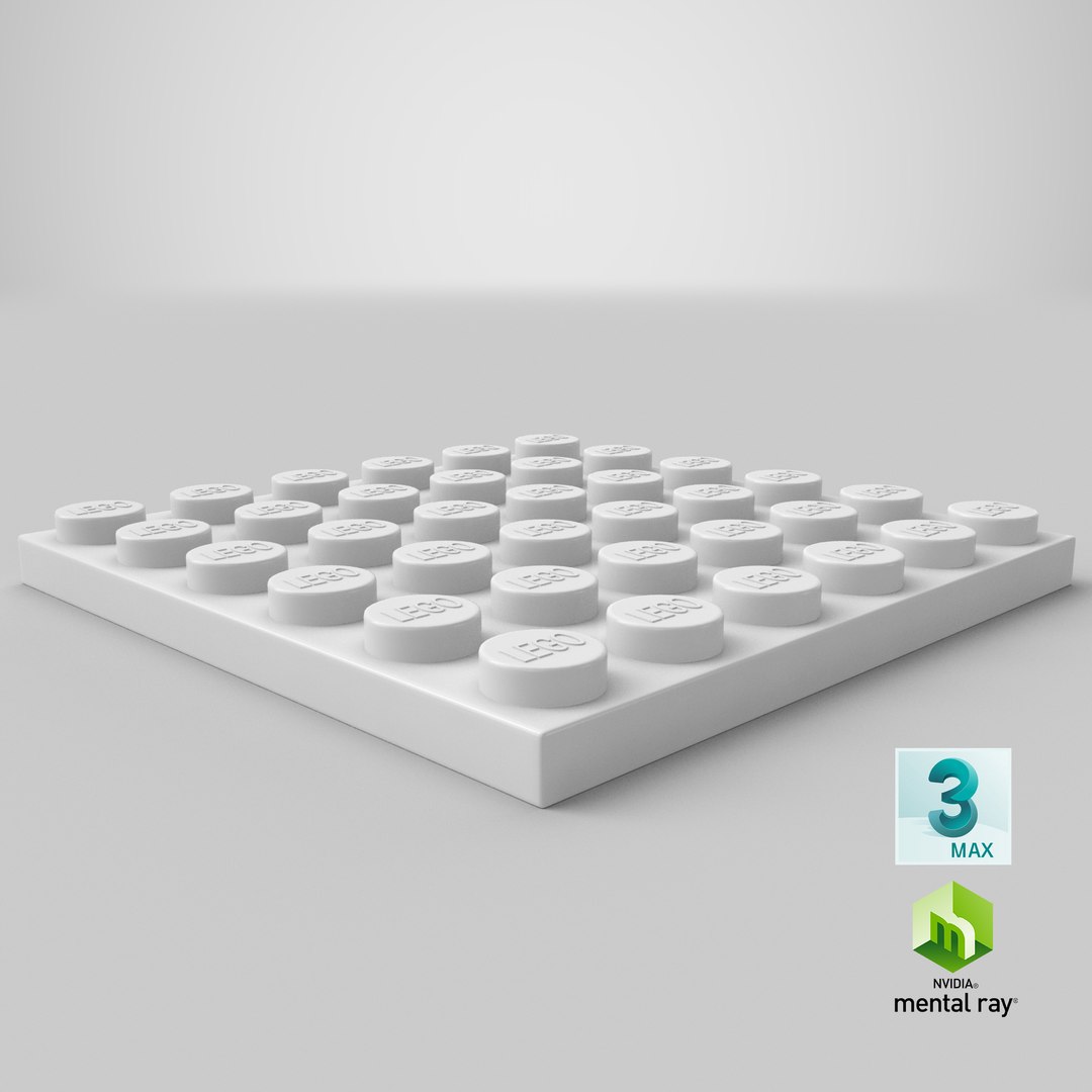 3D model lego plate 6x6 white - TurboSquid 1409514