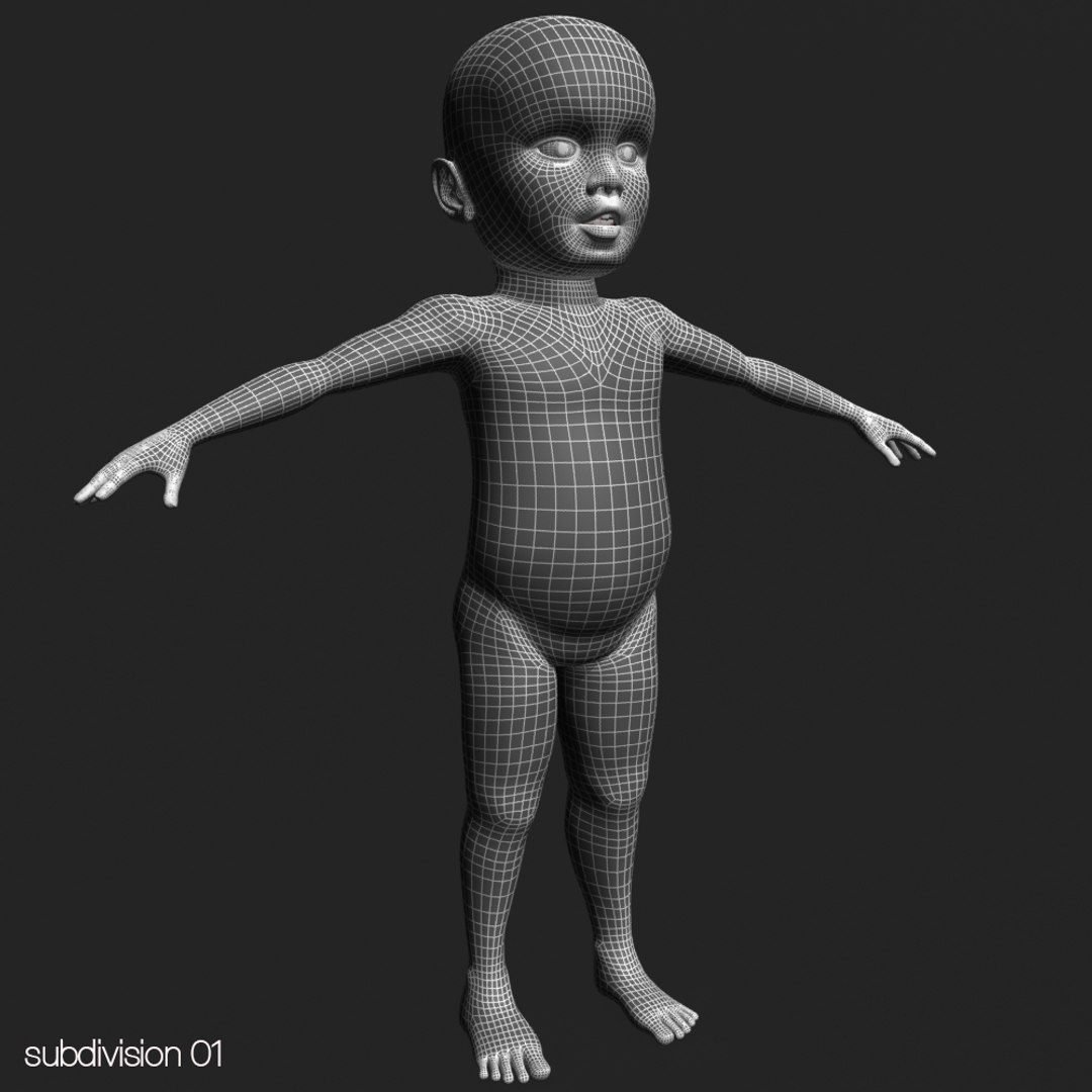 Child Baby Body 3d Model
