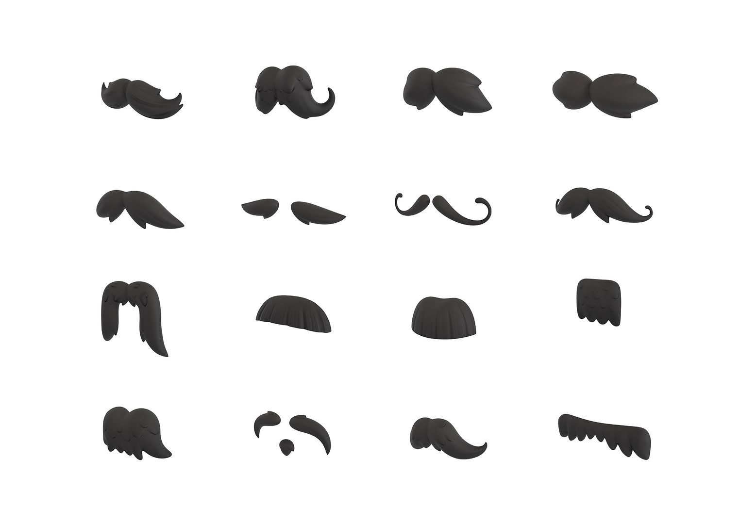 3D Mustache Pack - TurboSquid 1538750