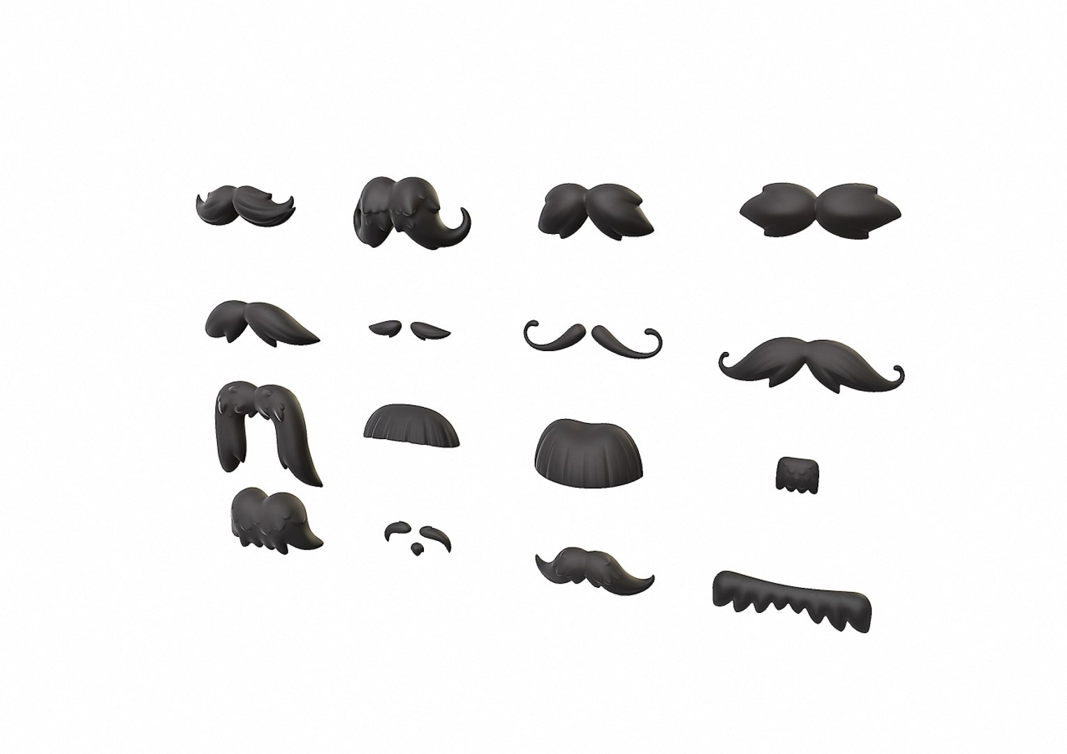 3D mustache pack - TurboSquid 1538750