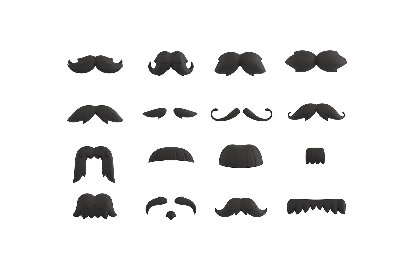 3D mustache pack - TurboSquid 1538750
